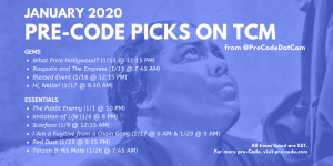 Pre-Code Movies on TCM in January 2020 – Pre-Code.Com