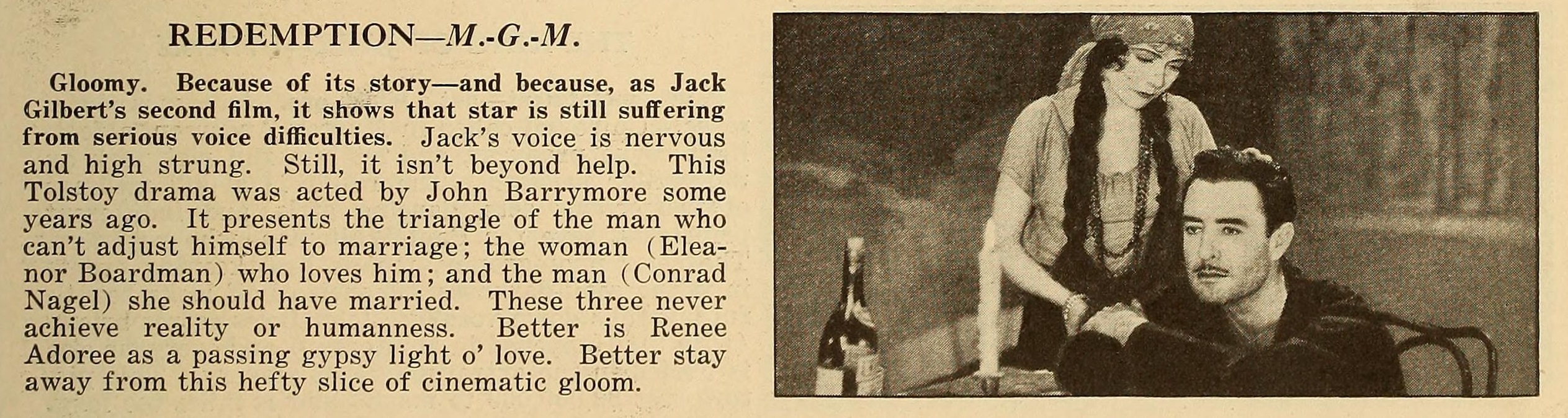 Redemption (1930) Review, with John Gilbert – Pre-Code.Com