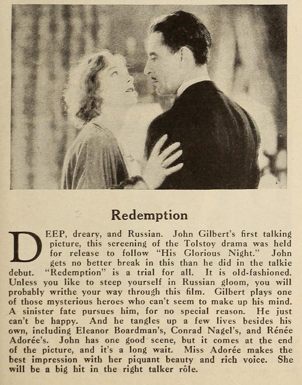 Redemption (1930) Review, with John Gilbert – Pre-Code.Com